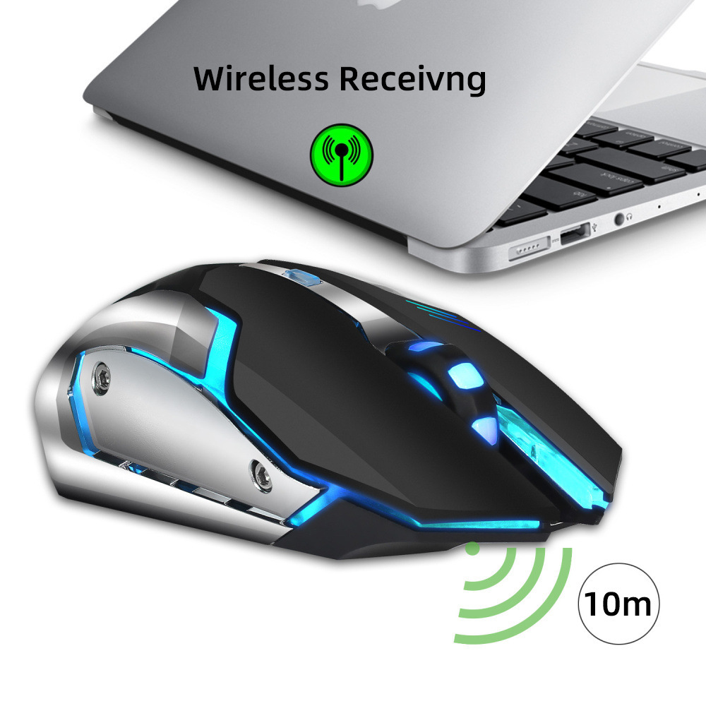 HXSJ new wireless mouse 2.4GPI gaming mouse glowing mouse ...