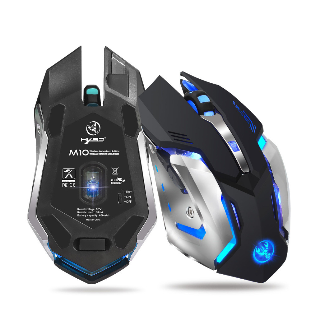 HXSJ new wireless mouse 2.4GPI gaming mouse glowing mouse ...